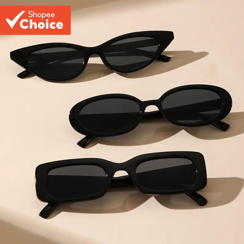 Christmas Party Sunglasses 3-Pack Fashion Small Frame Women Black UV400 ...