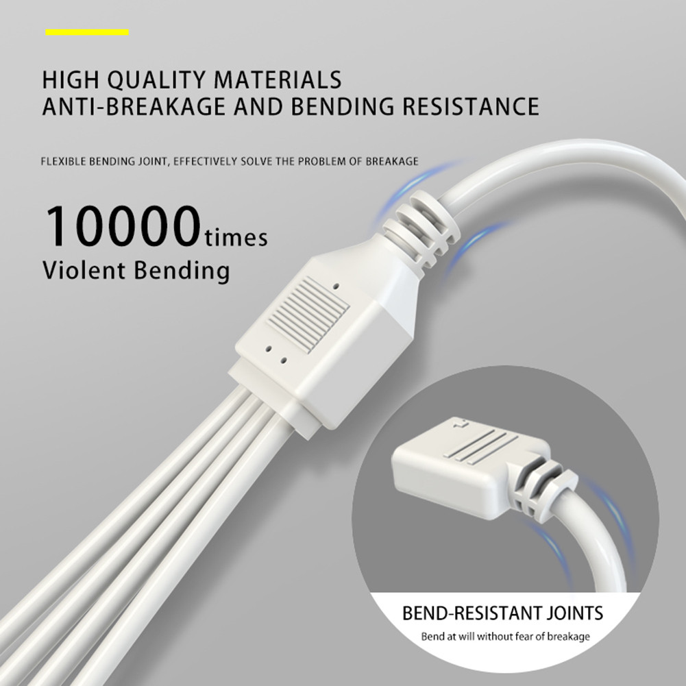 ARGB Splitter Hub 5V 3PIN Connector 1 To 2/3/4 Motherboard Extension Cable Synchronization ...