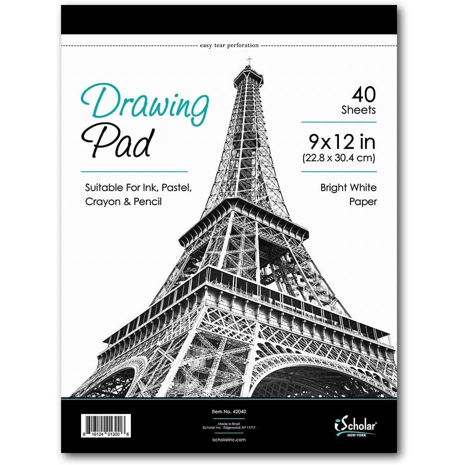 iScholar Drawing Tablet, 40 Sheets, 9 x 12-Inches, White (42040 ...