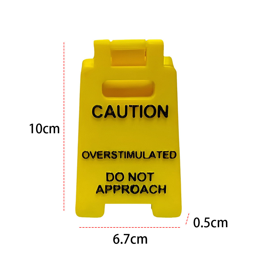 [finifly.my] Caution Overstimulated Desk Sign Desk Caution Sign Funny ...