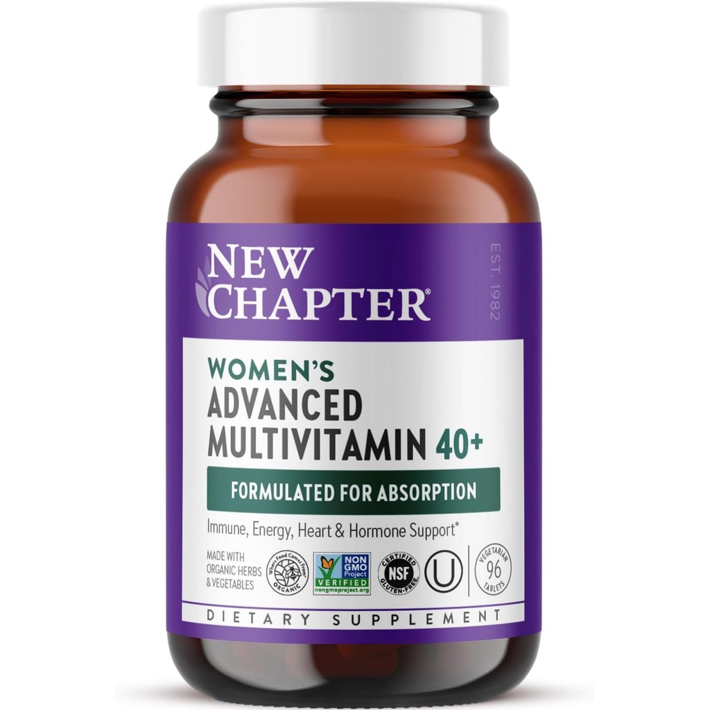 New Chapter Women's Multivitamin 40+ Advanced Formula for Heart, Hormone, Immune & Energy ...