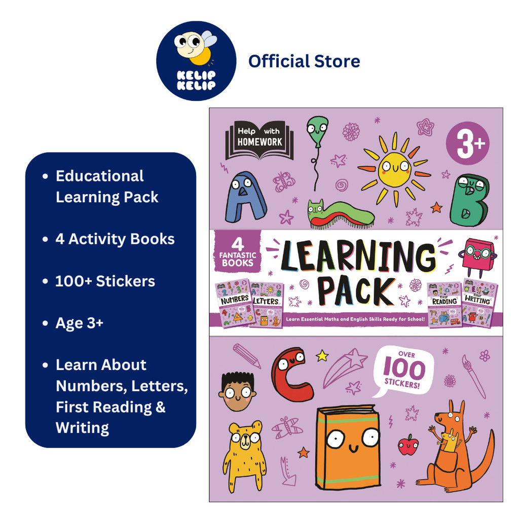 4 Books Learning Pack for Kids Age3+ First Reading Writing Numbers ...