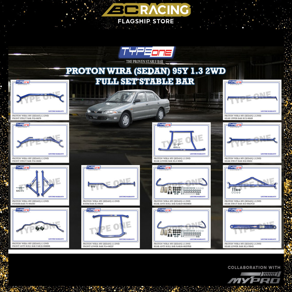 PROTON WIRA SEDAN 1995 95Y 1.3 2WD FULL SET STABLE BAR COLOUR BLUE TYPE ...