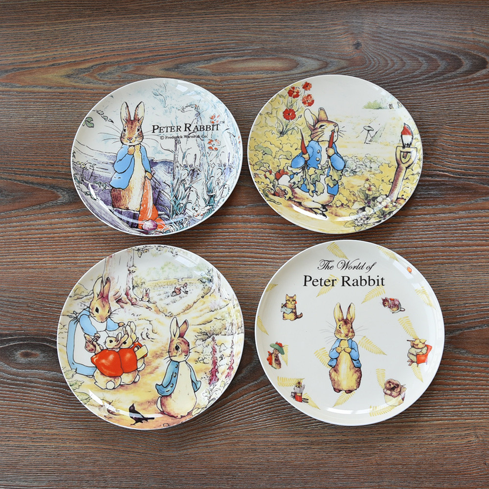 English rabbit ceramic plate Dim sum plate cake plate English afternoon ...