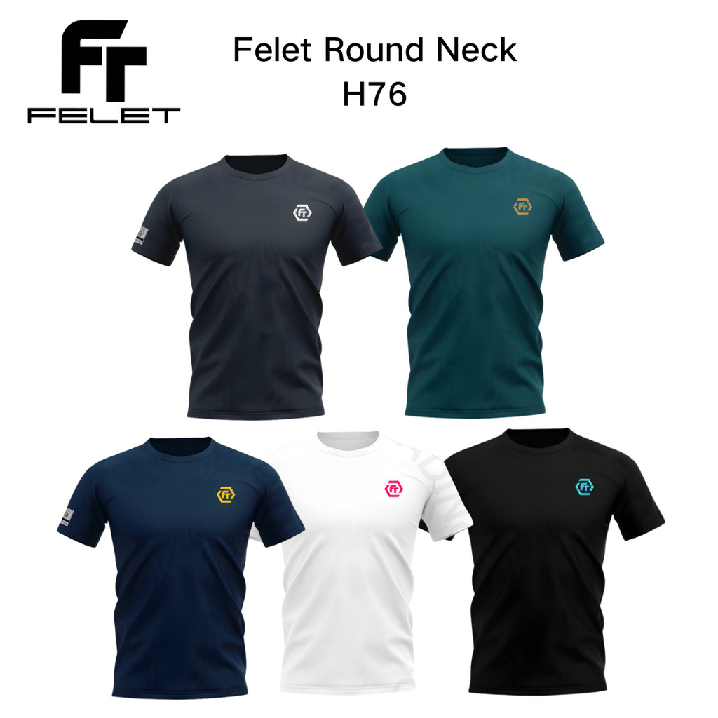 FELET Shirt Round Neck H76 Silicone 3D Logo (6 COLORS) | Shopee Malaysia