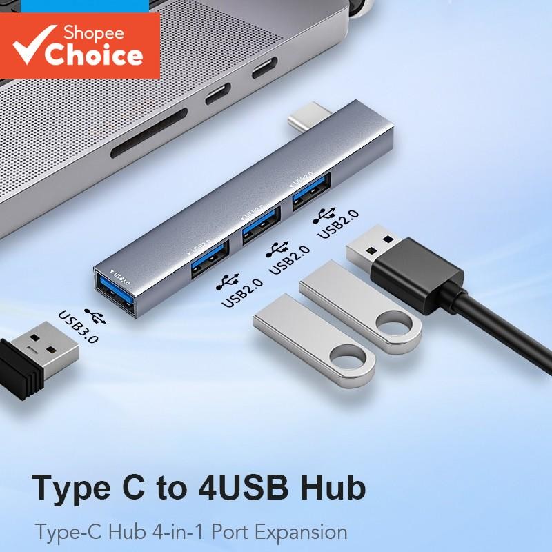 Portable Ultra Slim Type-C to USB Multiport Adapter USB 3.0 Hub Port ...