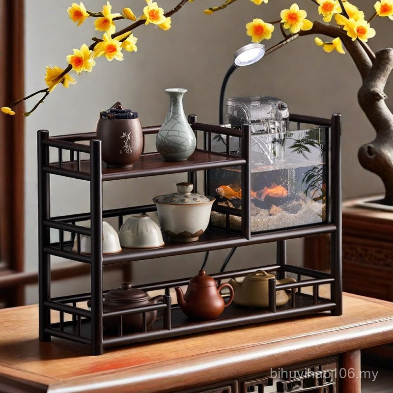 Tea Fish Bamboo Rack Storage Rack Tea Rack Bogu Rack Teapot Rack Tea ...