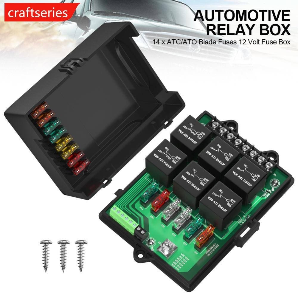 CRAFTSERIES Automotive Relay Box Fuse Relay Box Fuse Panel with 6 Way ...