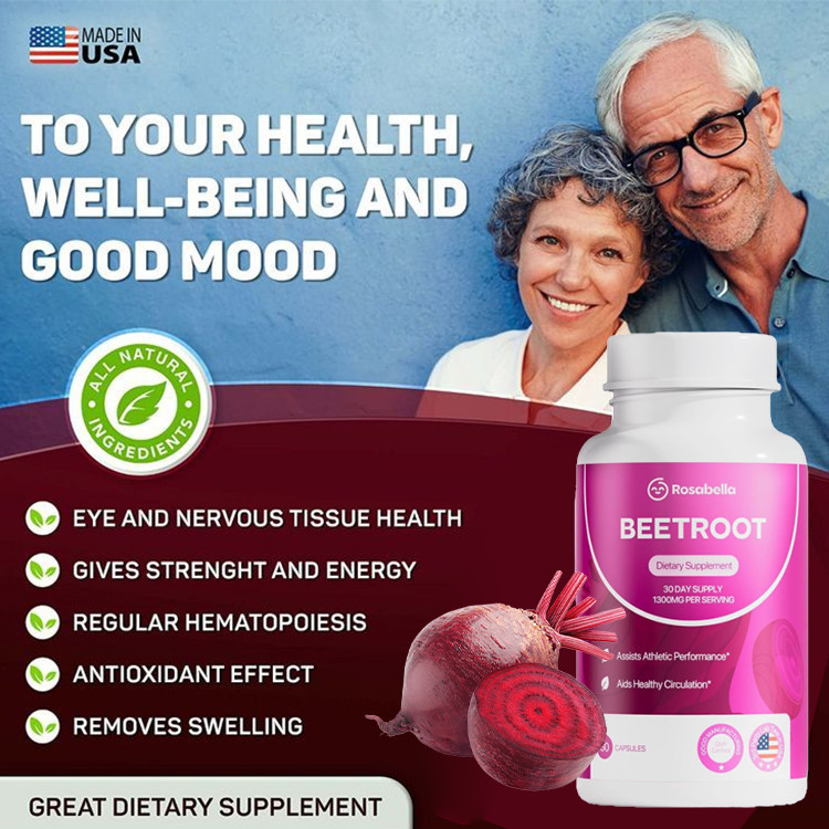 Rosabella Beetroot Supplement Heart Health & Blood Flow Support, 1300mg ...