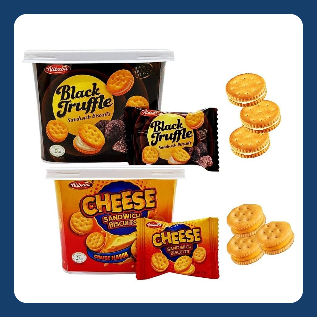 HALAL ALIBABA Black Truffle / Cheese Sandwich Biscuit 36g | Shopee Malaysia