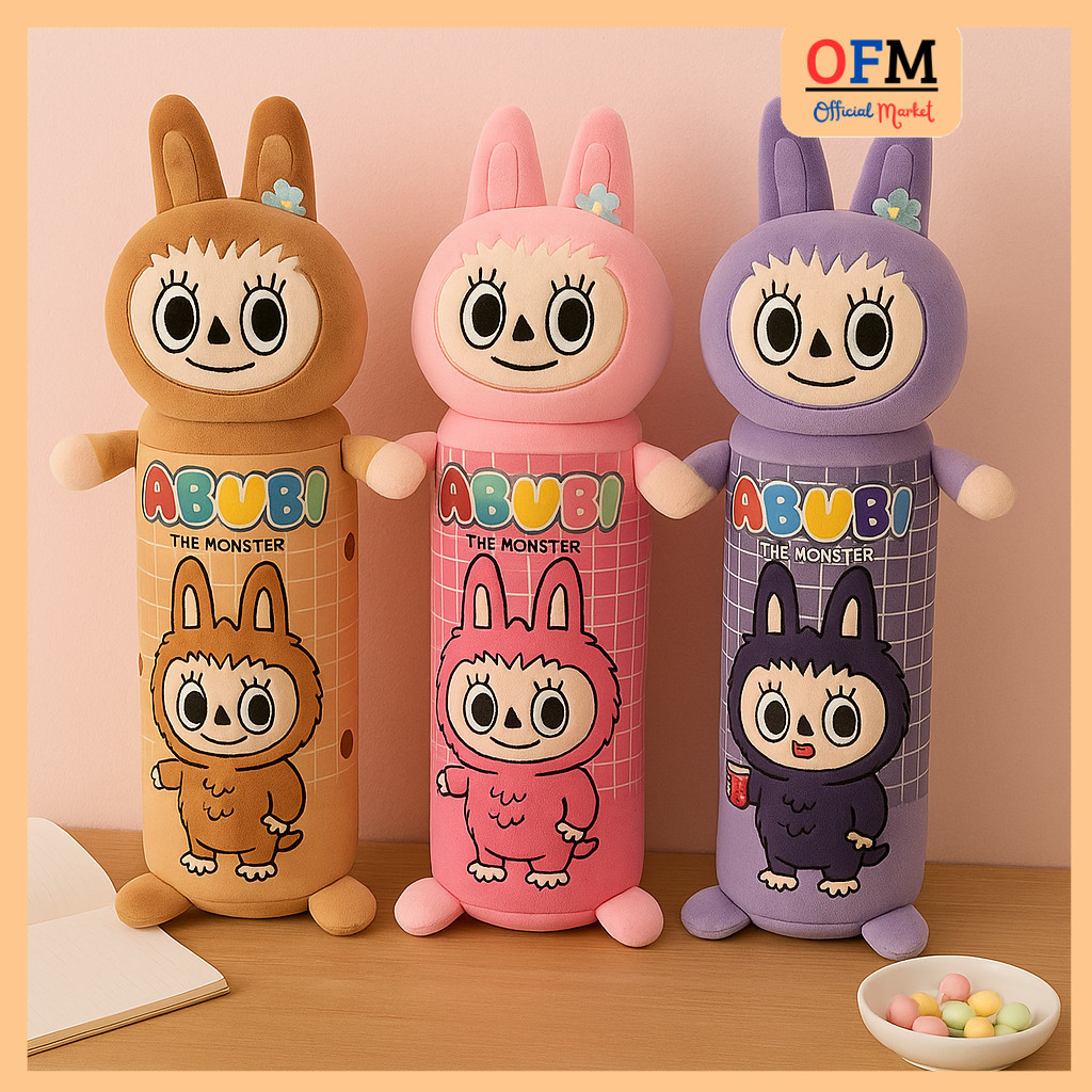 Labubu The Monster Exiting Macaron Plush Soft Doll Bolster Bubu ...