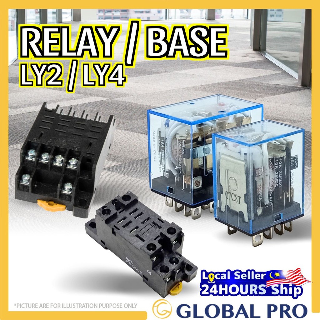 POTRIC LY2 LY4 Relay Socket Relay Base Electronic Component Coil ...