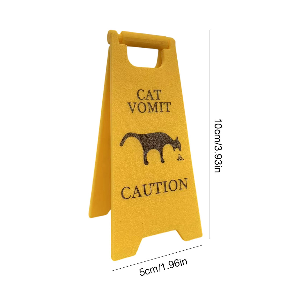 Cat Vomit Sign Warning Sign Bright Yellow Dog Vomit Sign Funny Creative ...