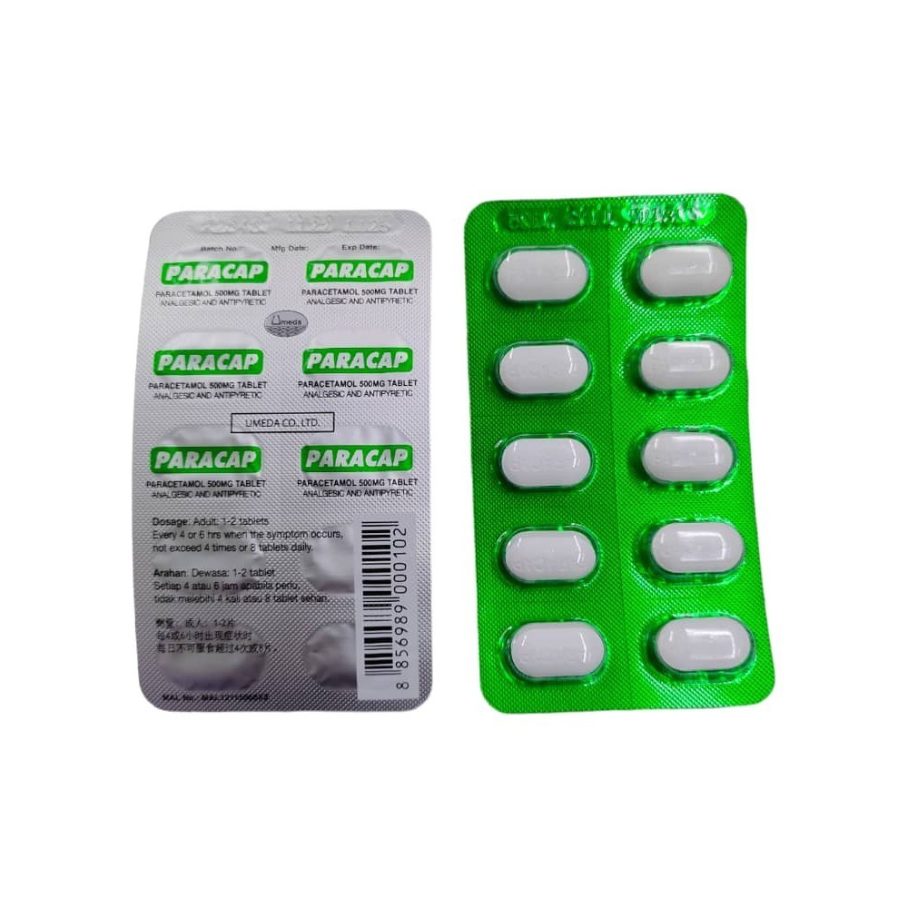 PARACAP PARACETAMOL 500MG TABS 10'S (EXP 11/2025) | Shopee Malaysia