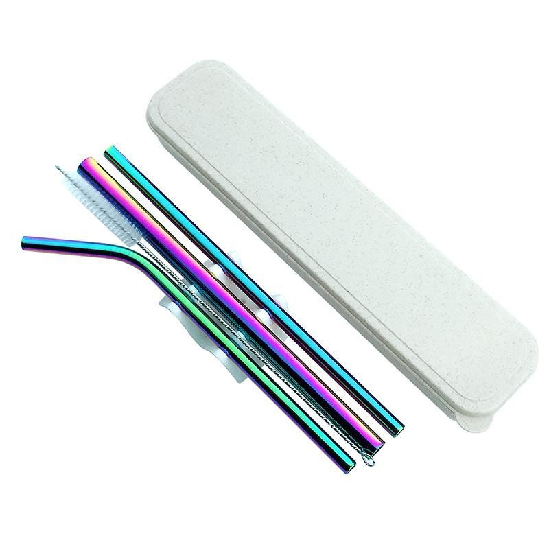 Straw Iron Drink Set Colorful Creative Stainless Steel Use Straw ...