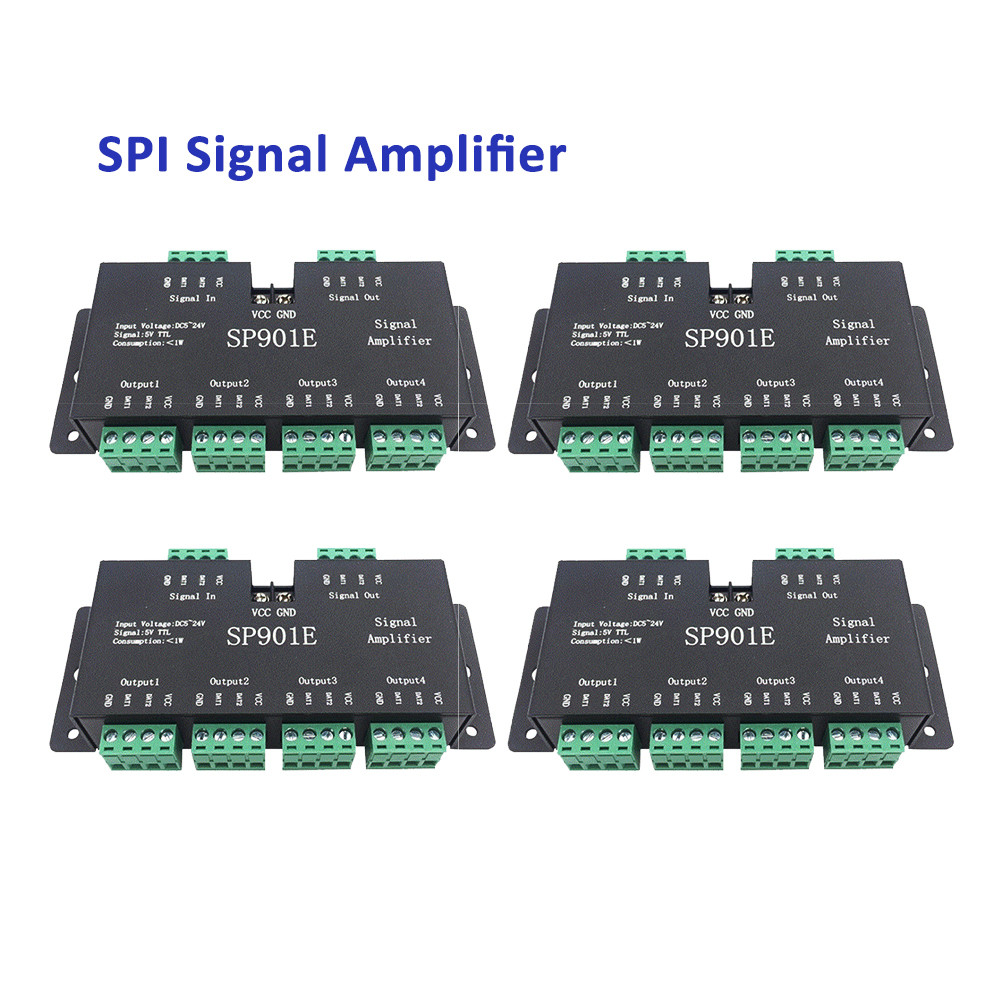 SPI Signal Amplifier 4CH DC 5V 12V 24V for WS2812B WS2811 WS2813 ...