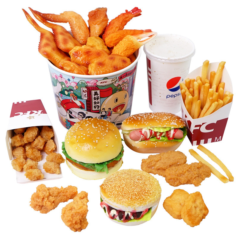 Fake Burger Burger Toy KFC French Fries Props Fried Chicken Big Roasted ...