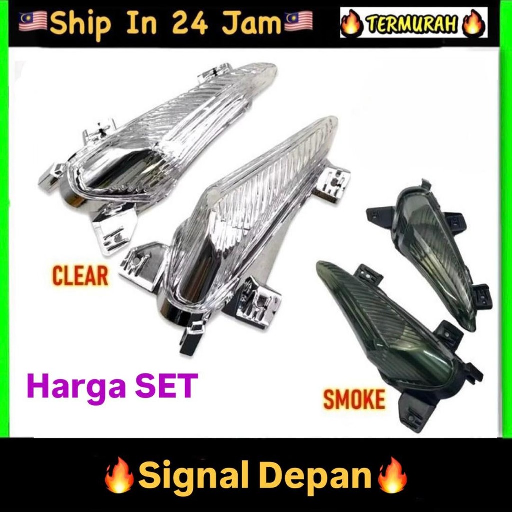 YAMAHA Y15 Y15ZR EXCITER150 V1 V2 Signal Lamp Light Front Signal Lampu Depan Set Smoke / Clear ...