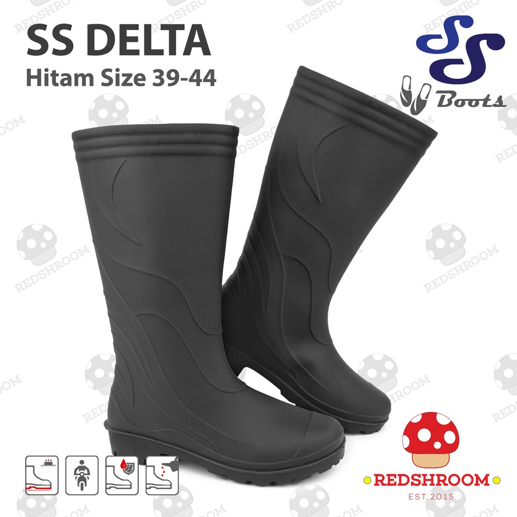 Black SS Delta High Boots - Anti Slip PVC Construction Project Farmer ...