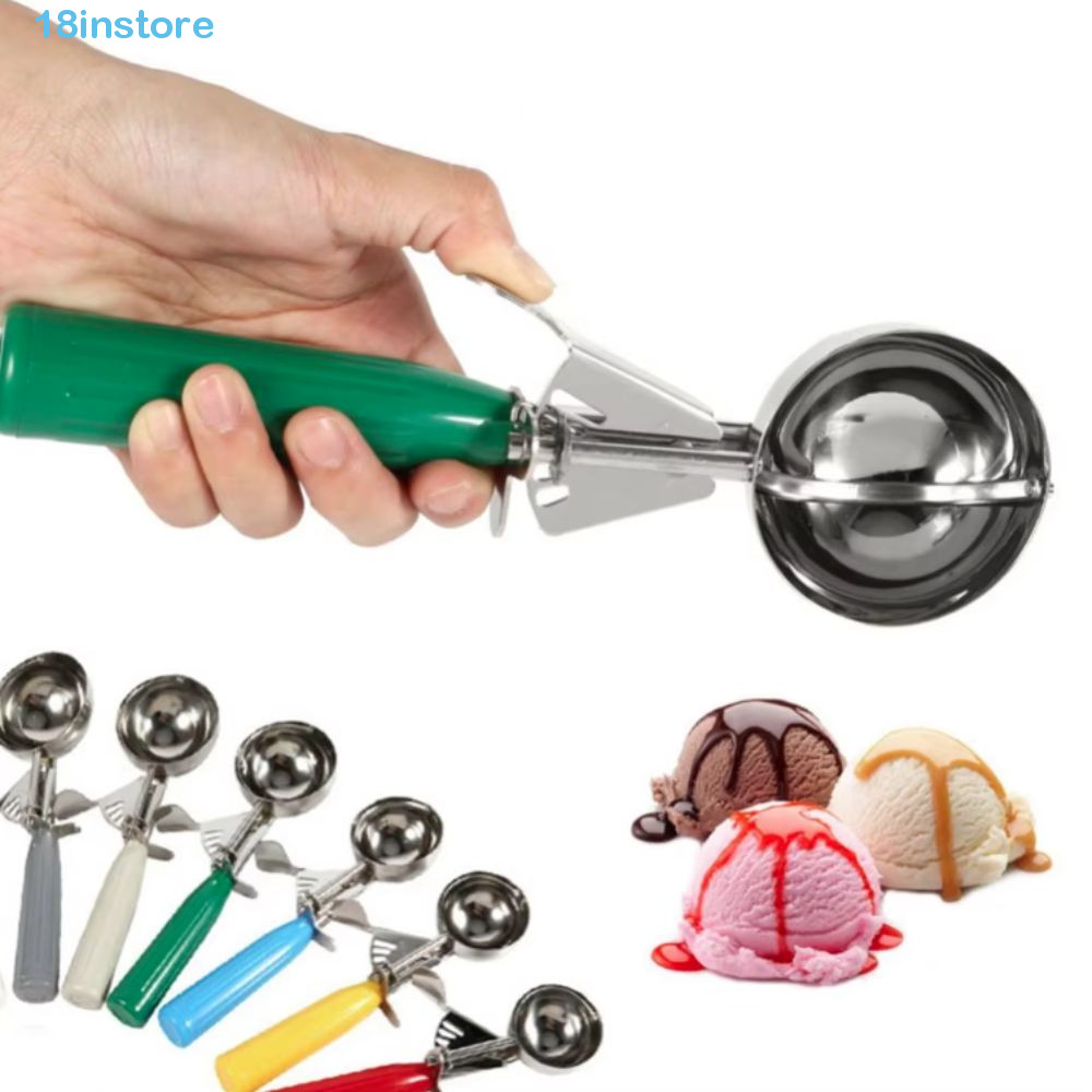INSTORE Ice Cream Digger, Plastic Handle Press Design Ice Cream Ball ...