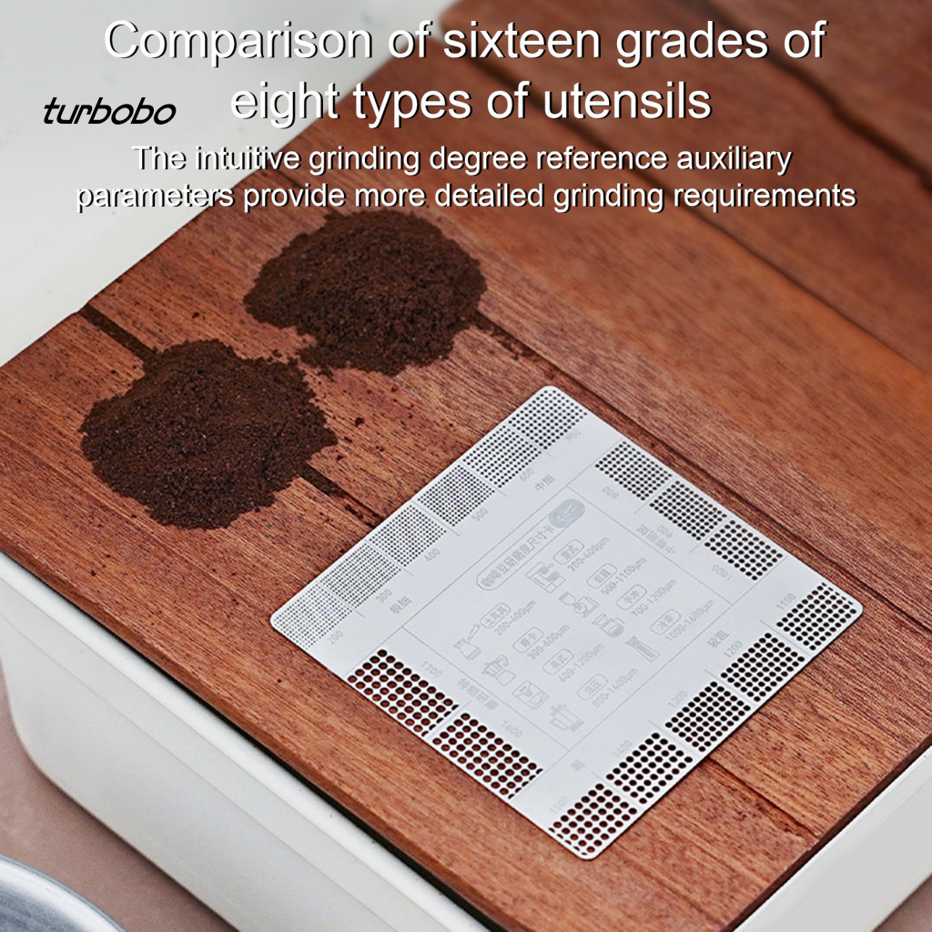 turbobo Coffee Grind Measuring Card Grind Reference Card Stainless ...