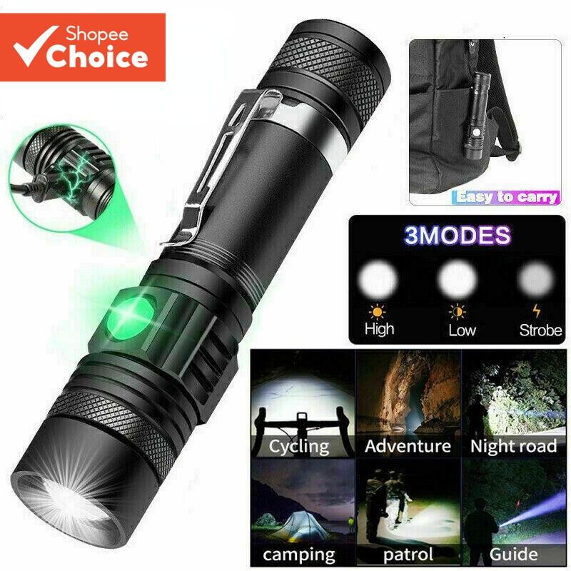 Tactical Zoom Flashlight Super Bright LED, Rechargeable Waterproof w ...