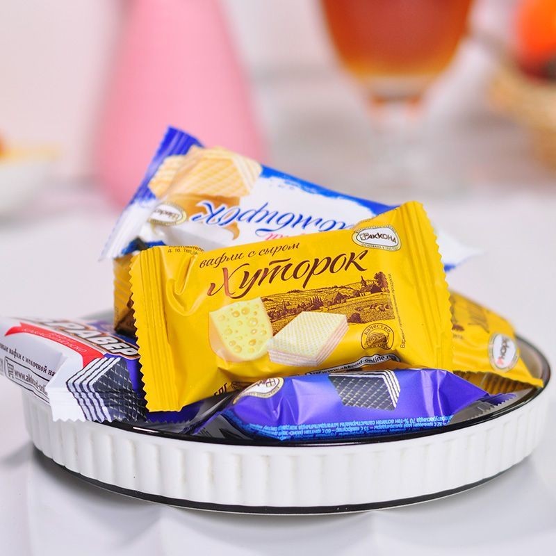 Russia Imported Wafer Biscuits Mixed Ice Cream Cheese Chocolate Small ...