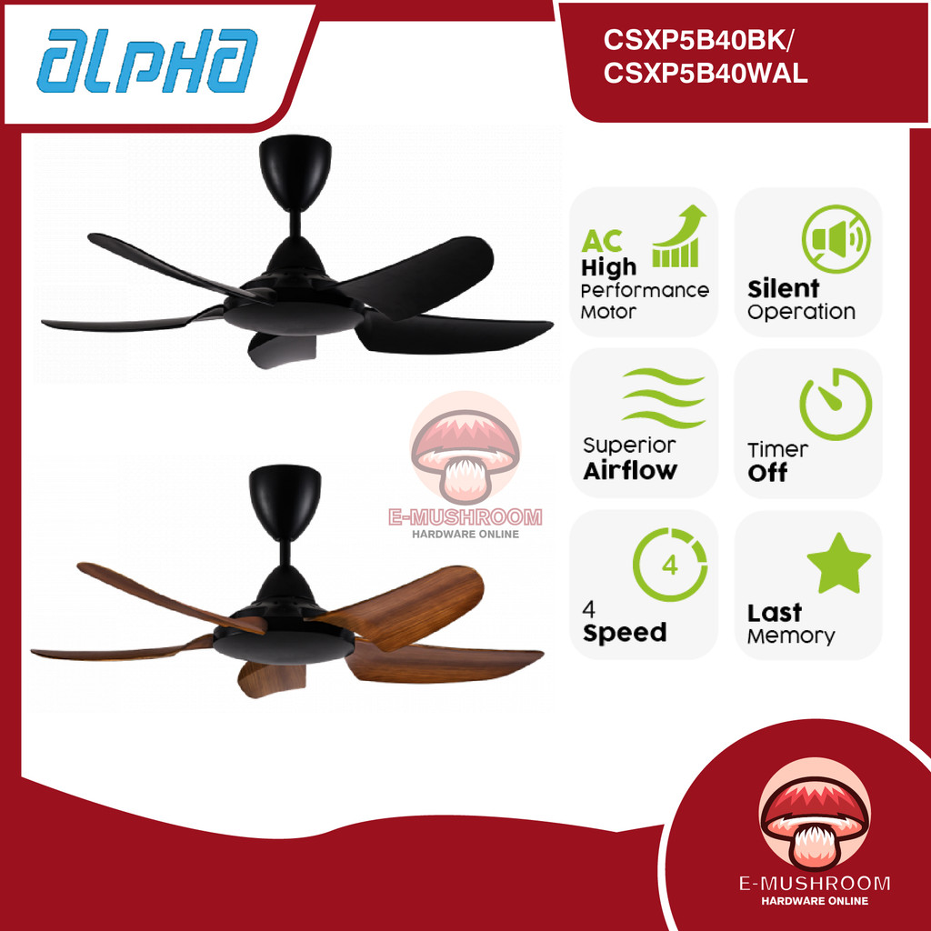 Alpha 40" Cosa Express 5 Blade Ceiling Fan With Remote Control Kipas ...