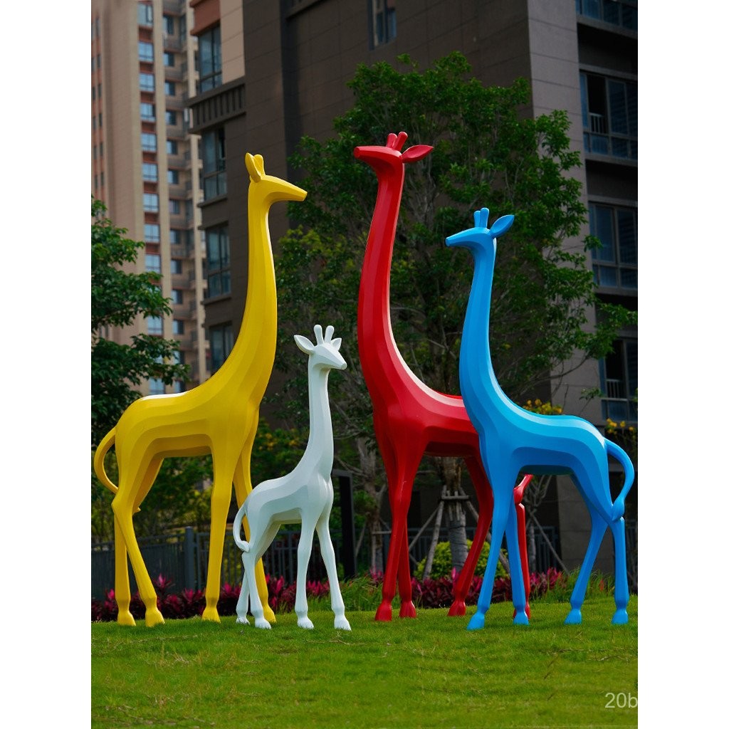 Ornamen Arca Zirafah Luar Taman Garis Landskap Abstrak Hiasan Haiwan ...