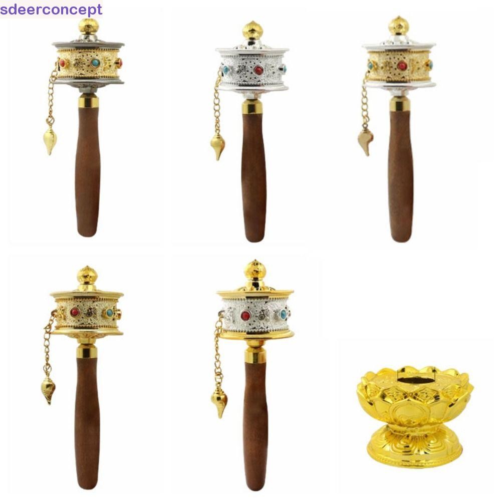 SDEERCONCEPT Tibetan Prayer Wheel, Double Bearing Colourful Turn ...