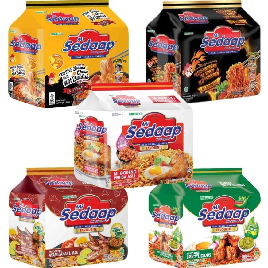 Mi Sedaap Instant Noodles Assorted 5 Packs Bundle – Mi Goreng, Korean ...