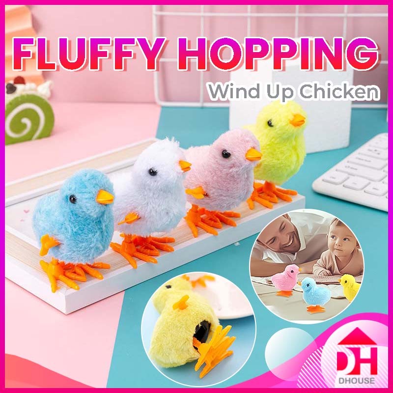 Cute Little Chicken Wind-Up Plush Toy Clockwork Jumping Stuffed Kid ...