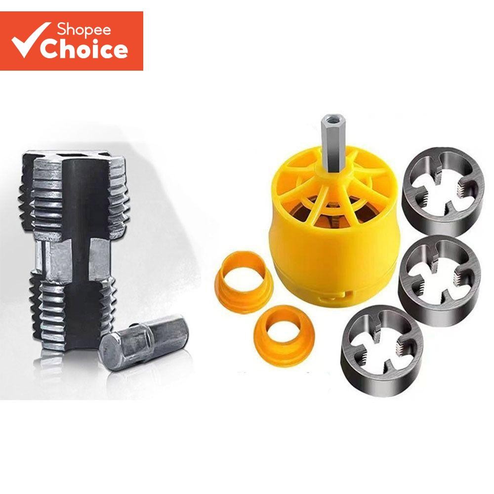 PVC Pipe Thread Die Kit - 1/2" 3/4" 1" 60° Tapered Threader for ...