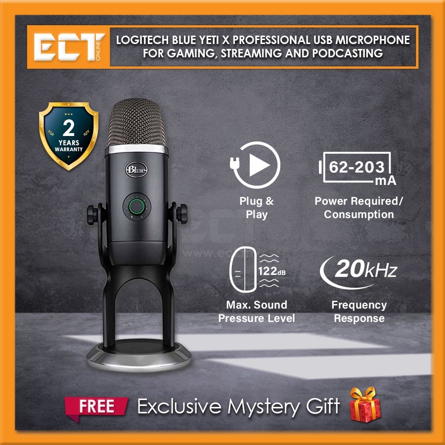 Logitech Blue Yeti X Professional USB Microphone for Gaming, Streaming ...
