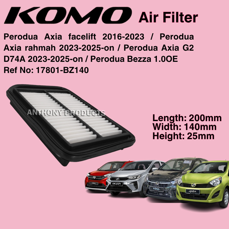 Perodua Axia facelift 2016-2023, rahmah 2023-2025-on, G2 D74A 2023-2025 ...