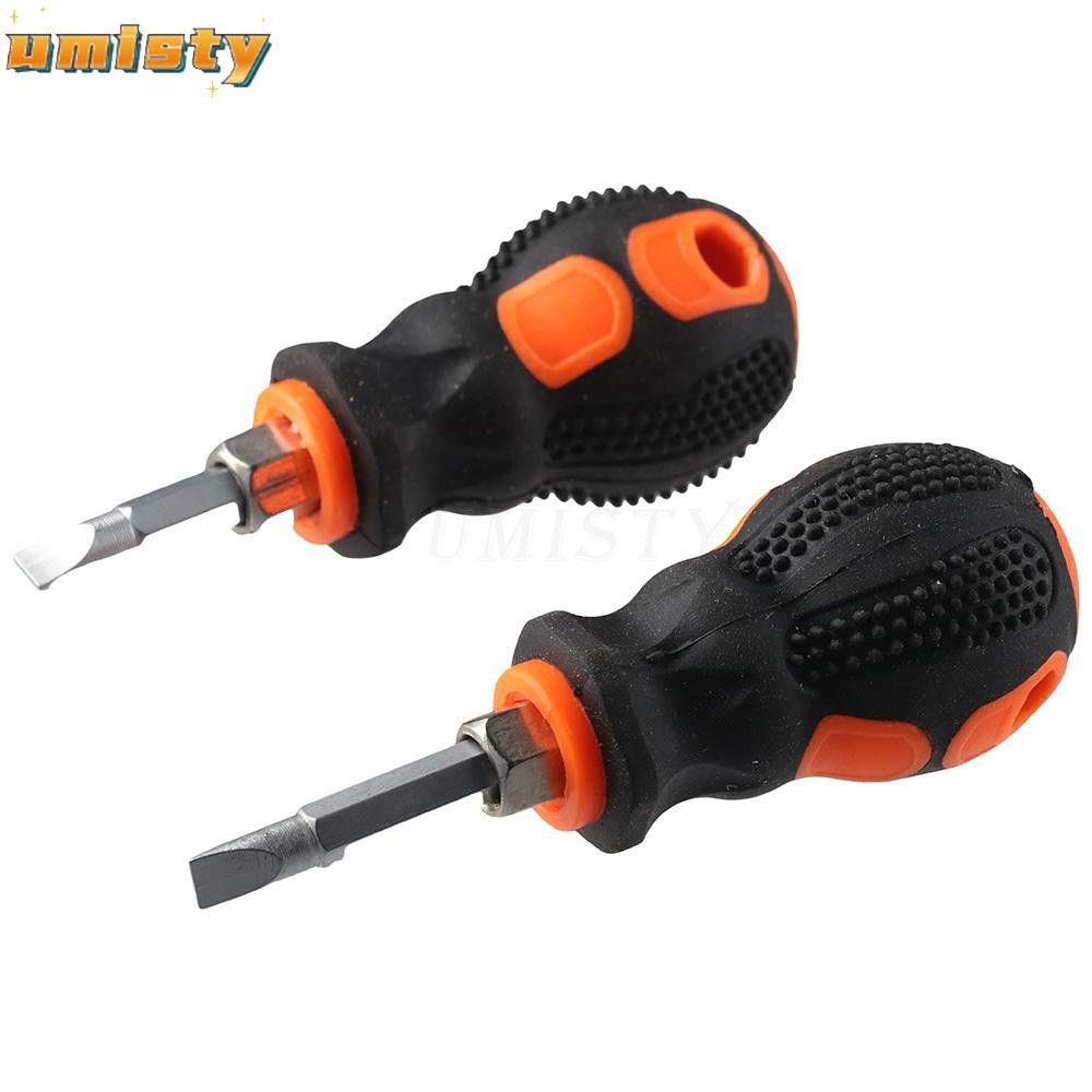 UMISTY Slotted Screwdriver, Multi-Purpose Short Handle Phillips ...