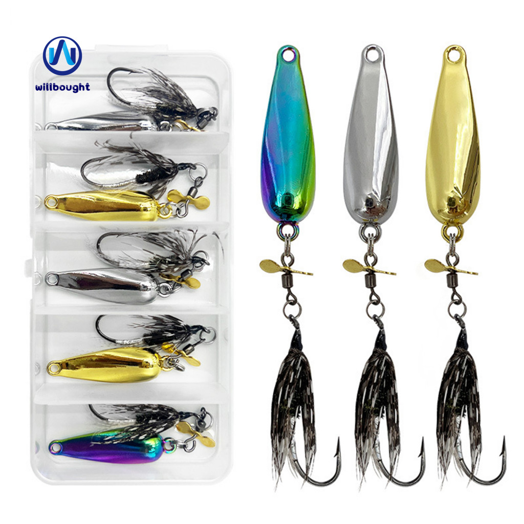 Bass Fishing Lure 5pcs Flying Fishing Lure Set with Spinner Blade for ...