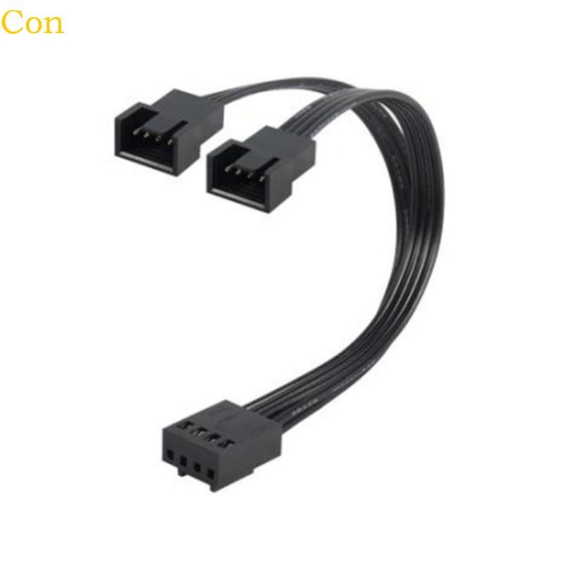 Con 1 to 2 Way Y-Splitter Sleeved 4-Pin PWM Connectors Fan Extension ...