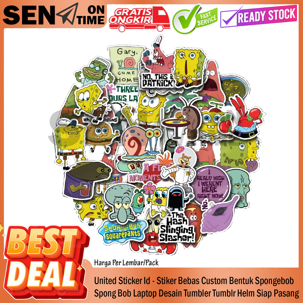 United Sticker Id - Free Custom Stickers Spongebob Shape Children ...
