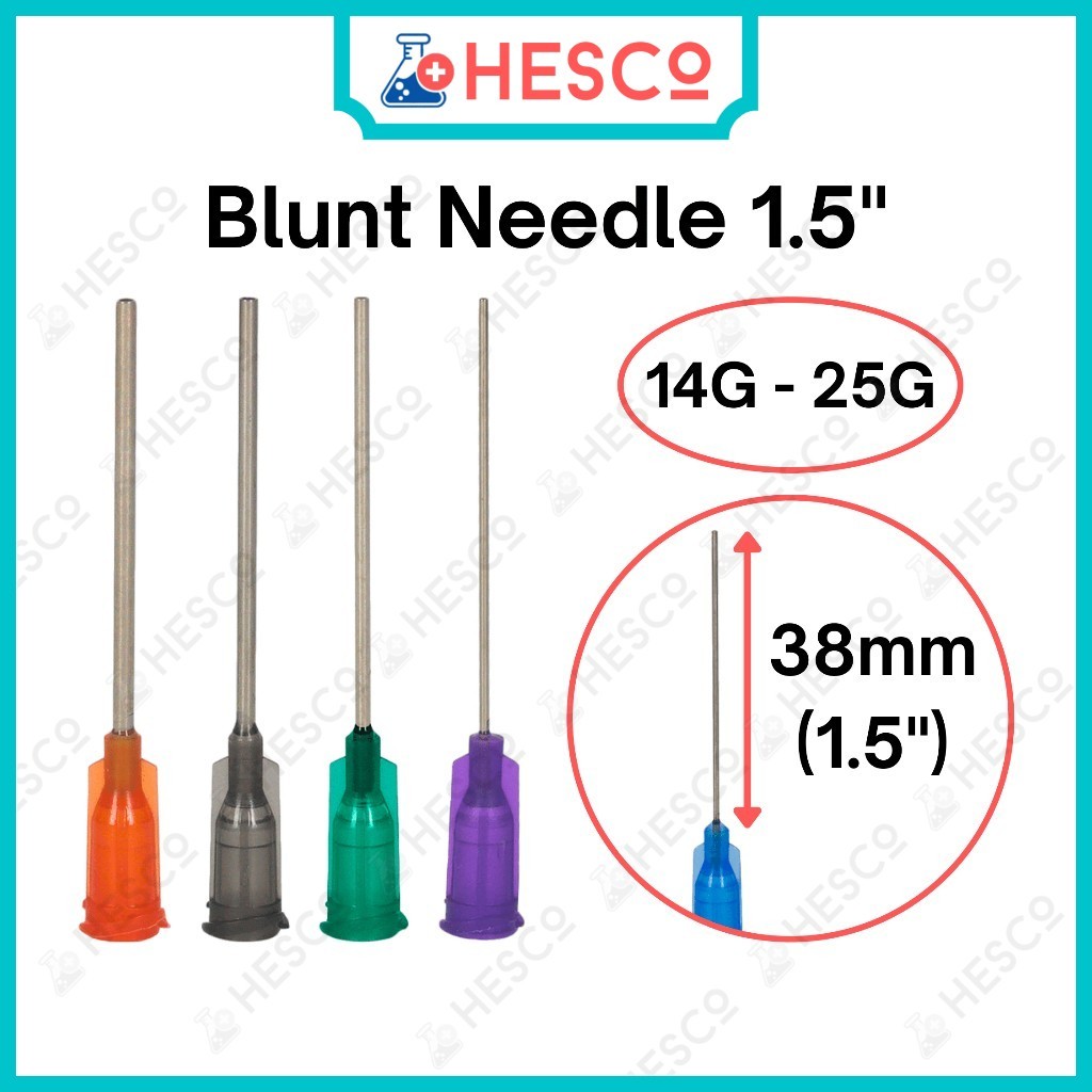 Dispensing Blunt Needle 1.5 Inch Jarum Tumpul – 10pcs Luer Lock & Slip ...