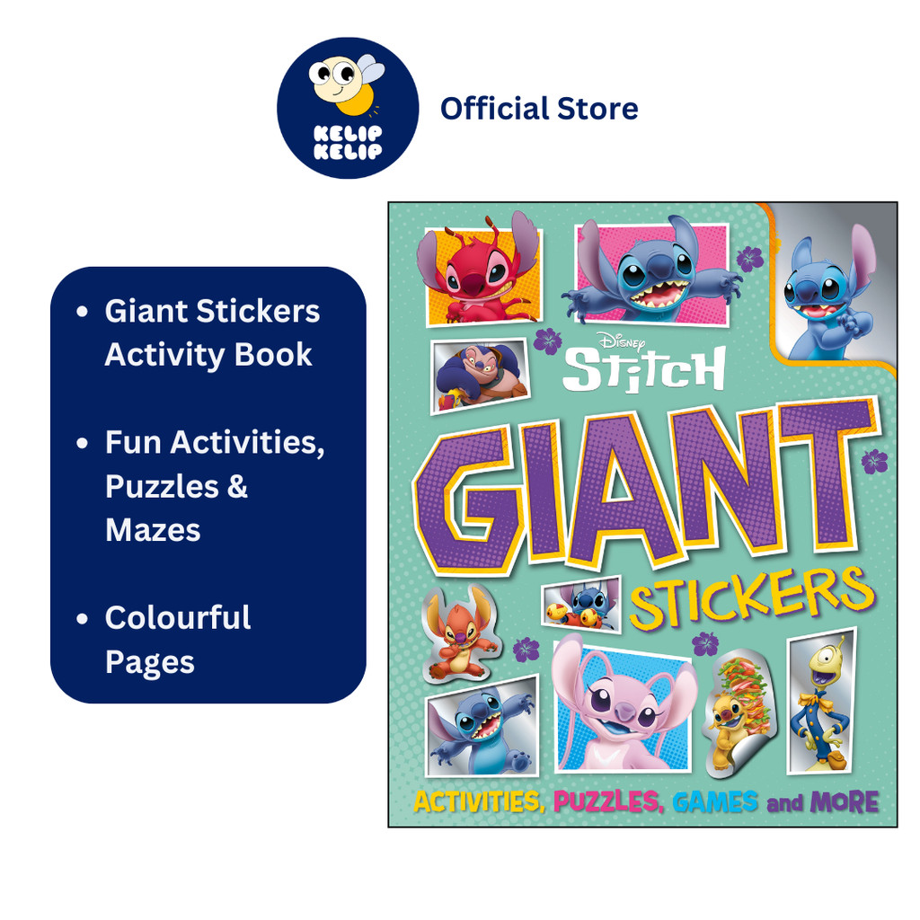 Disney Stitch Giant Stickers Activity Book For Kids With Puzzles Mazes ...