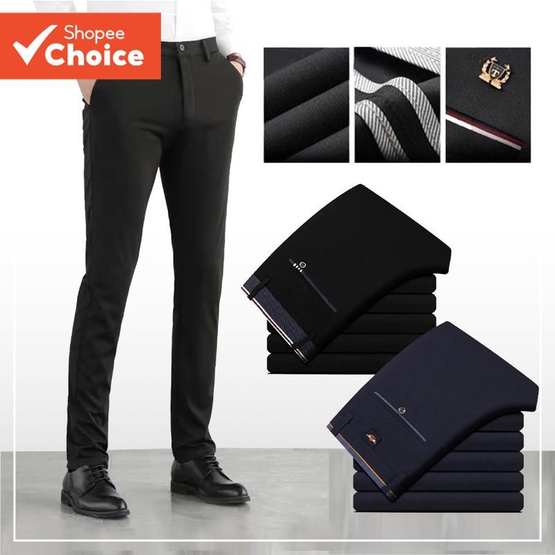 Premium Men's Office Pants - Slim Fit Black Formal Trousers for ...