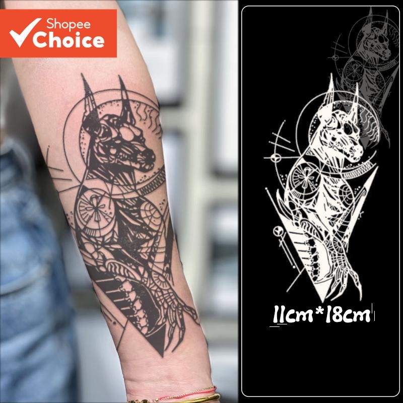 15-Day Waterproof Temporary Tattoo Mechanical Anubis Arm Fake Tattoo ...