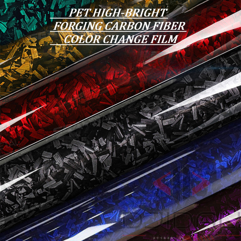 PET Forged Carbon Fiber Color Change Sticker Interior Rearview Mirror ...