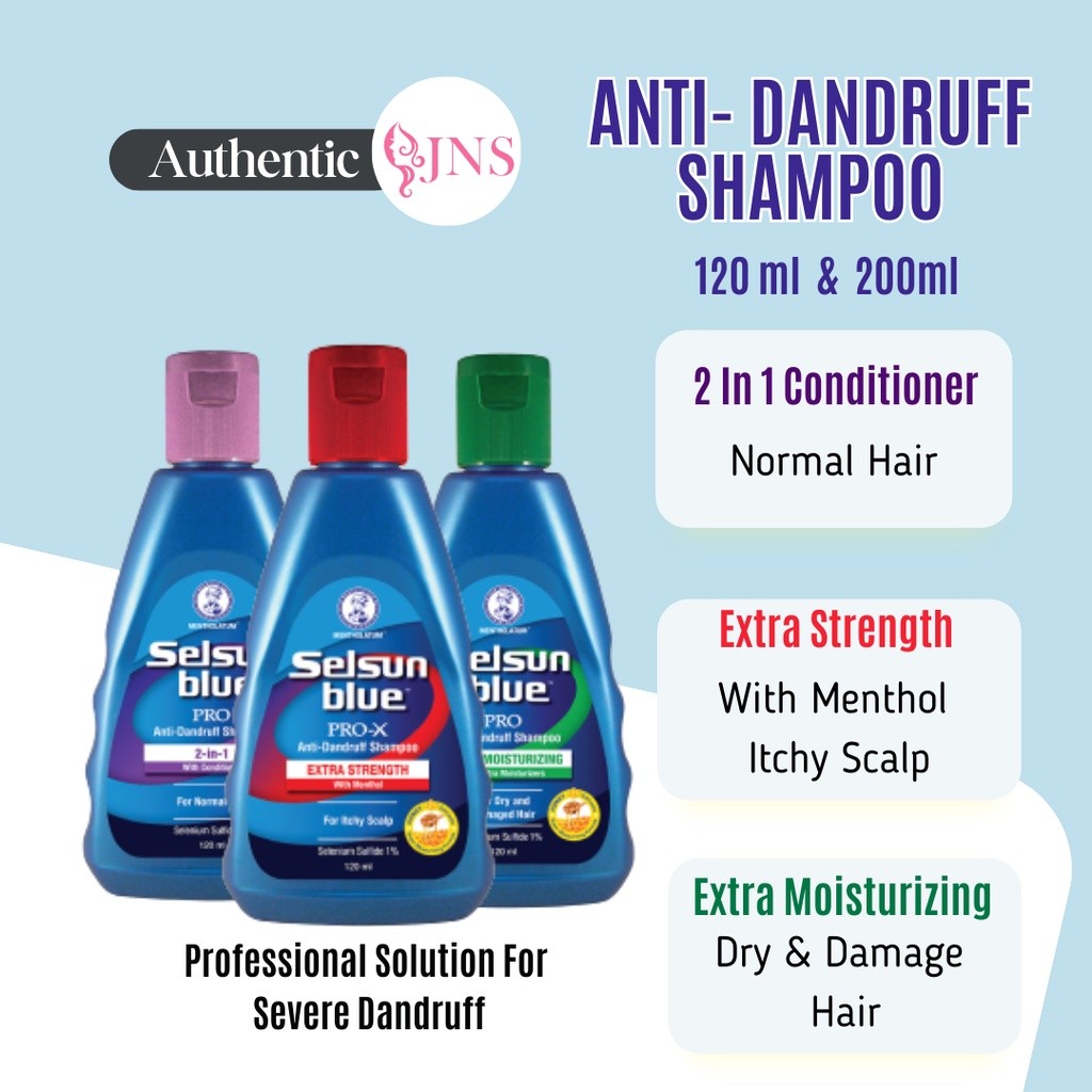 Selsun Blue 120ml & 200ml Anti Dandruff Shampoo 2 in 1 Conditioner ...
