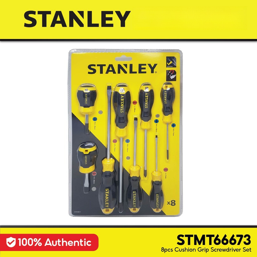 [ STANLEY ] (STMT66673) Cushion Grip Screwdriver Set 8pcs | Phillips ...
