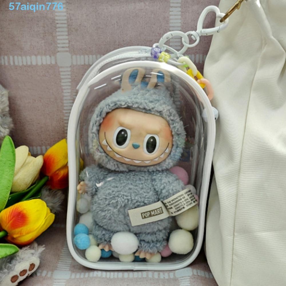AIQIN Labubu Doll Storage Bag, Dust-proof Love Keychain Labubu Display ...