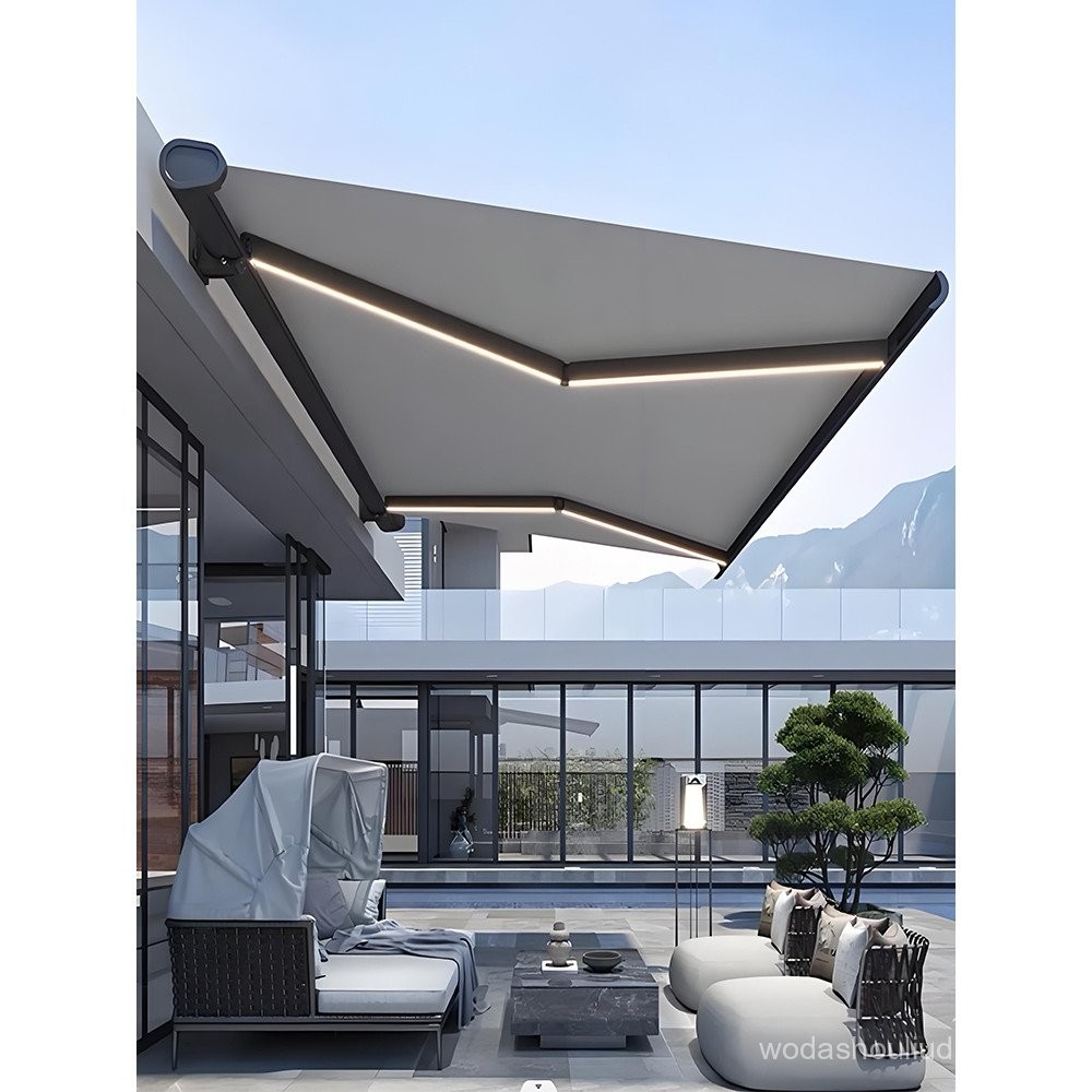 Outdoor Electric Awning Balcony Retractable Awning Canopy Terrace Full ...