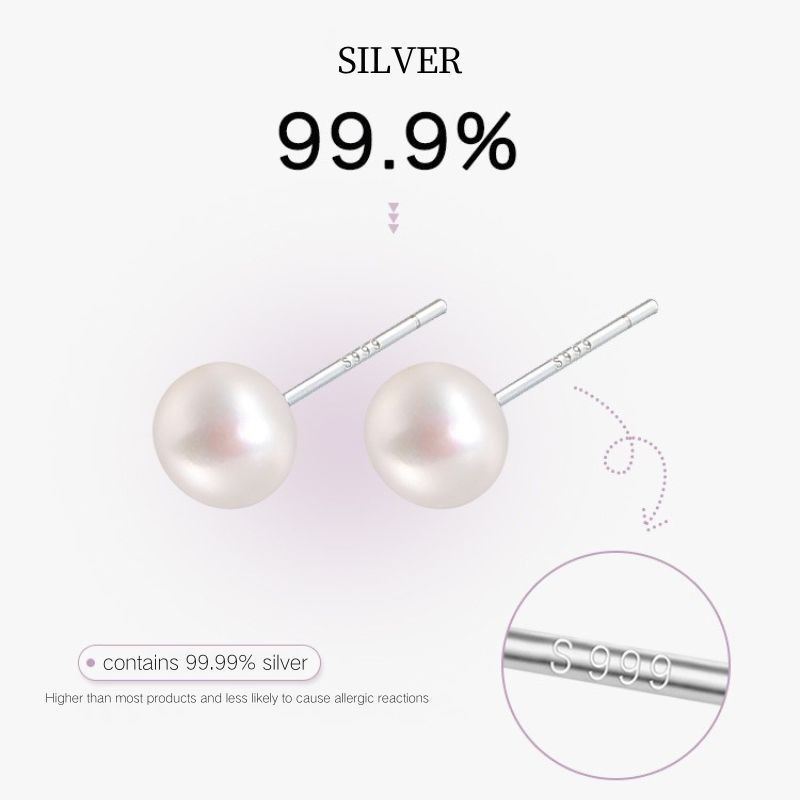 BLOSSOM S999 Pure Silver Natural Freshwater Pearl Earrings | 1 Pair ...