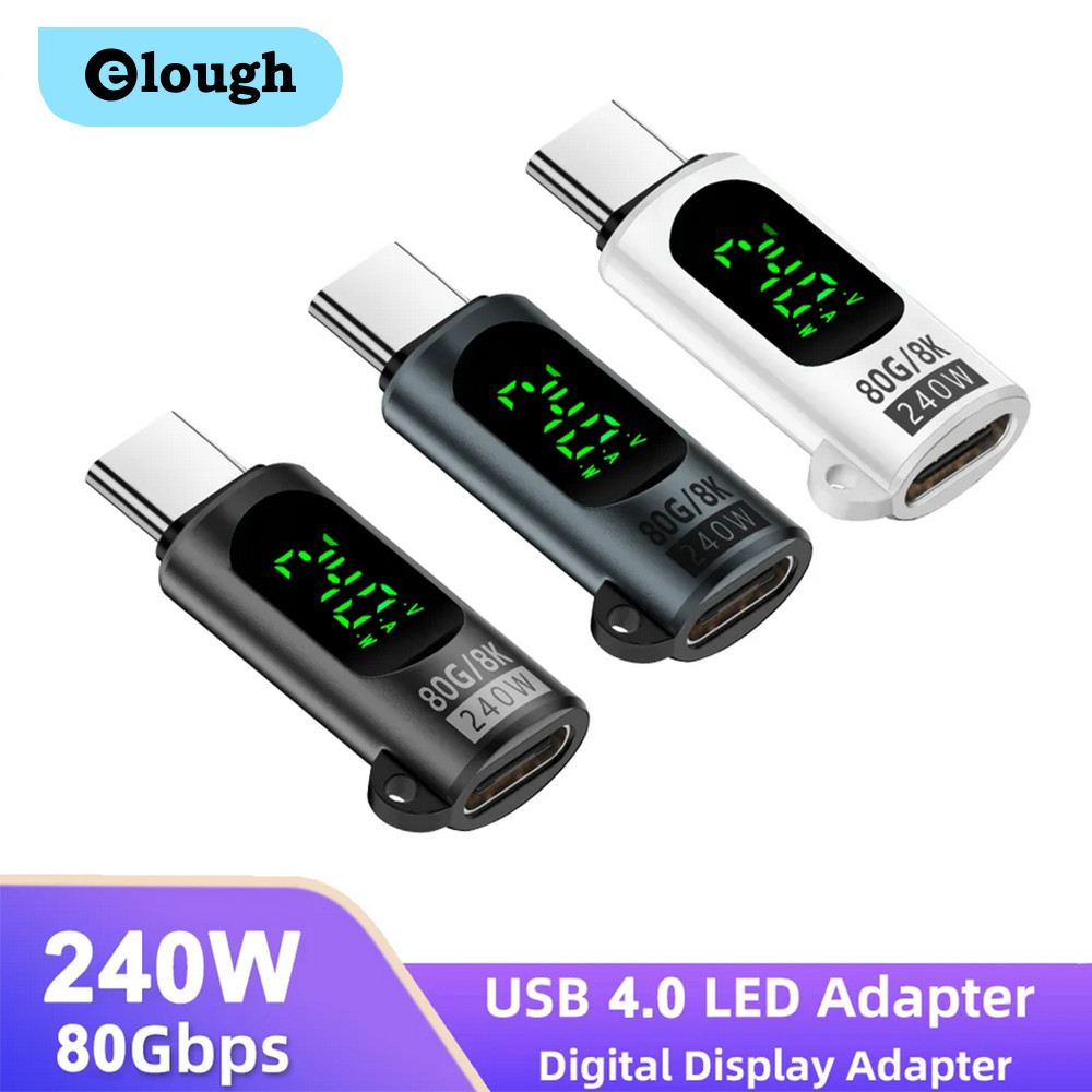 Elough 240W LED Display USB C Adapter Fast Charging Type C to USB C ...